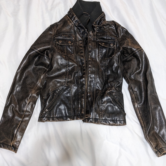 Wet Seal | Jackets & Coats | Dark Brown Leather Jacket | Poshmark